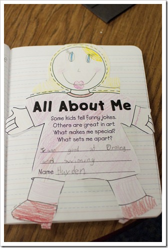 Reader’s Response Journal ~ All About Me - Cara Carroll